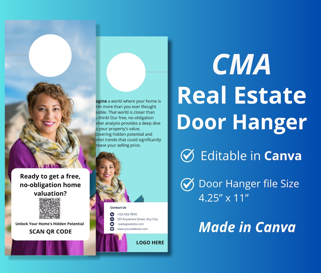 Real Estate CMA Door Hanger, Real Estate Templates, Door Knocking ...