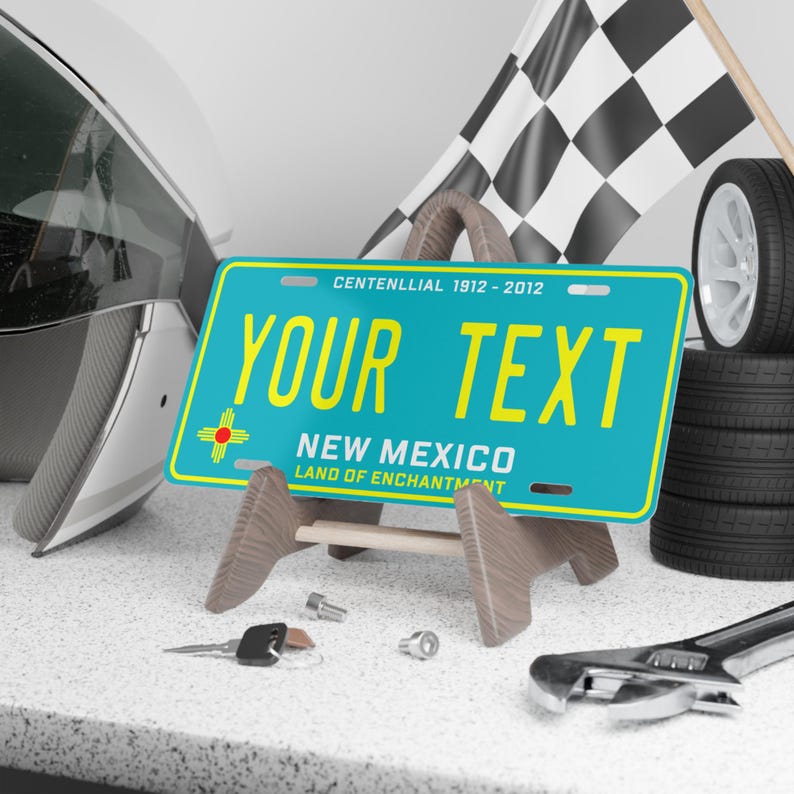 New Mexico License Plate, Custom Text, Personalized Color, Customized ...