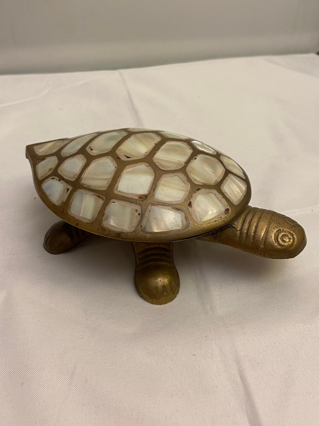Brass and Mother of Pearl Tortoise - Etsy