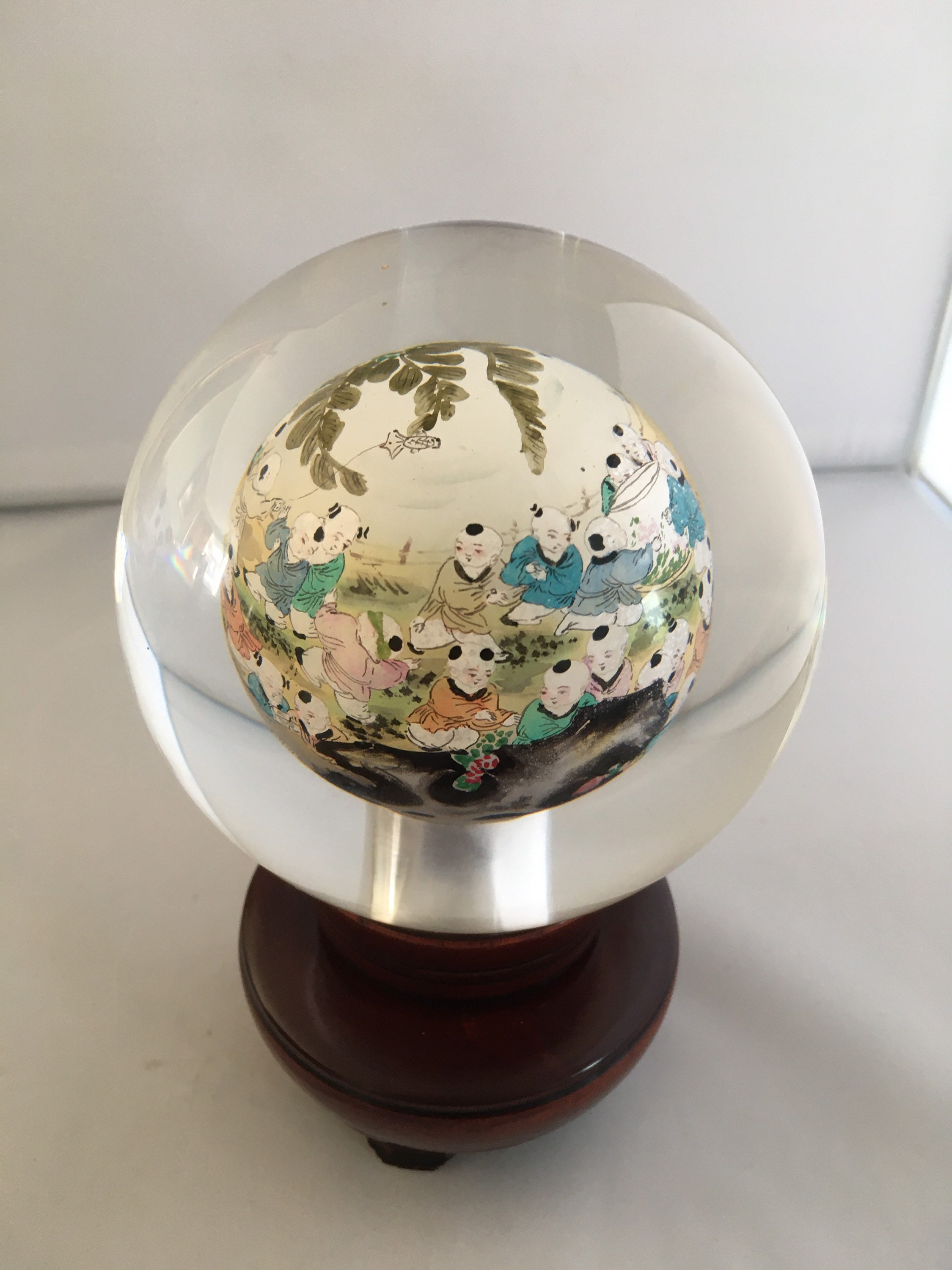Inside Painted Glass Ball on Stand | Etsy