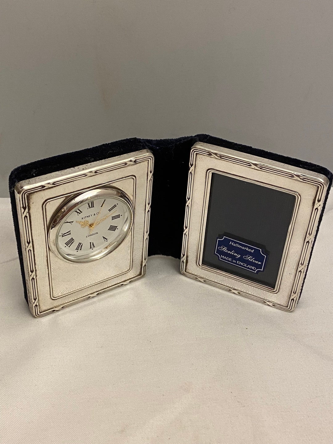 Kitney & Co Silver Clock and Photo Frame - Etsy