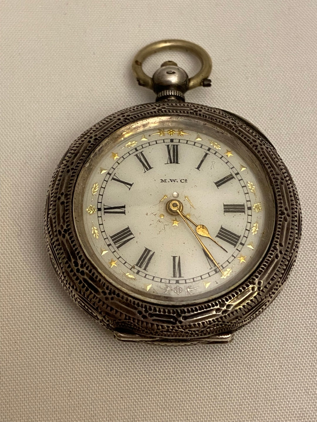 M W Co Ladies Silver Pocket Watch - Etsy