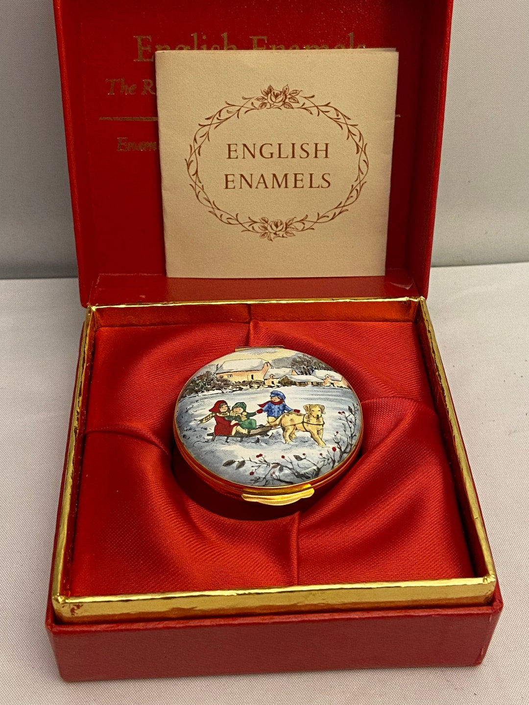 Crummles Enamels Trinket Box Christmas 1980 - Etsy