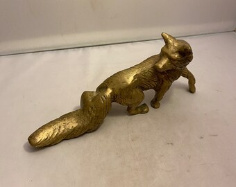 Brass Fox Figurine - Etsy