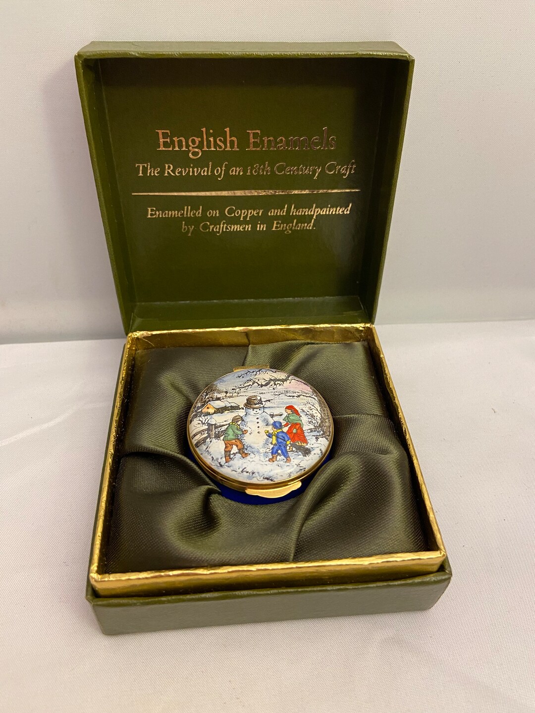 Crummles Enamels Trinket Box Christmas 1981 - Etsy
