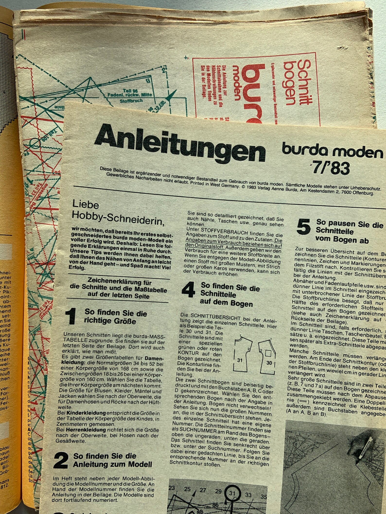 Vintage Burda Moden July 1983 - Etsy