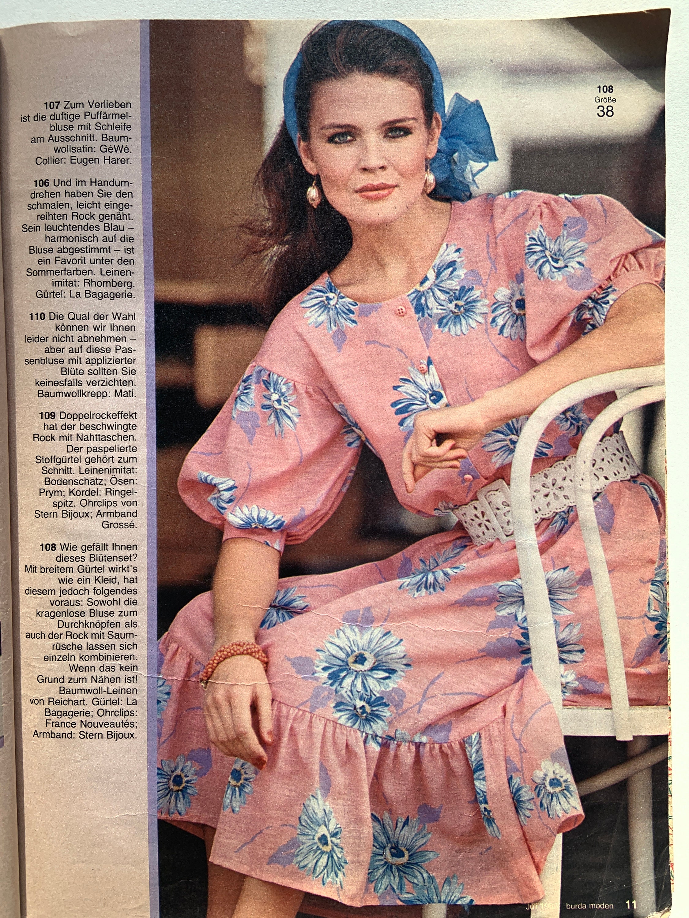 Vintage Burda Moden July 1983 - Etsy