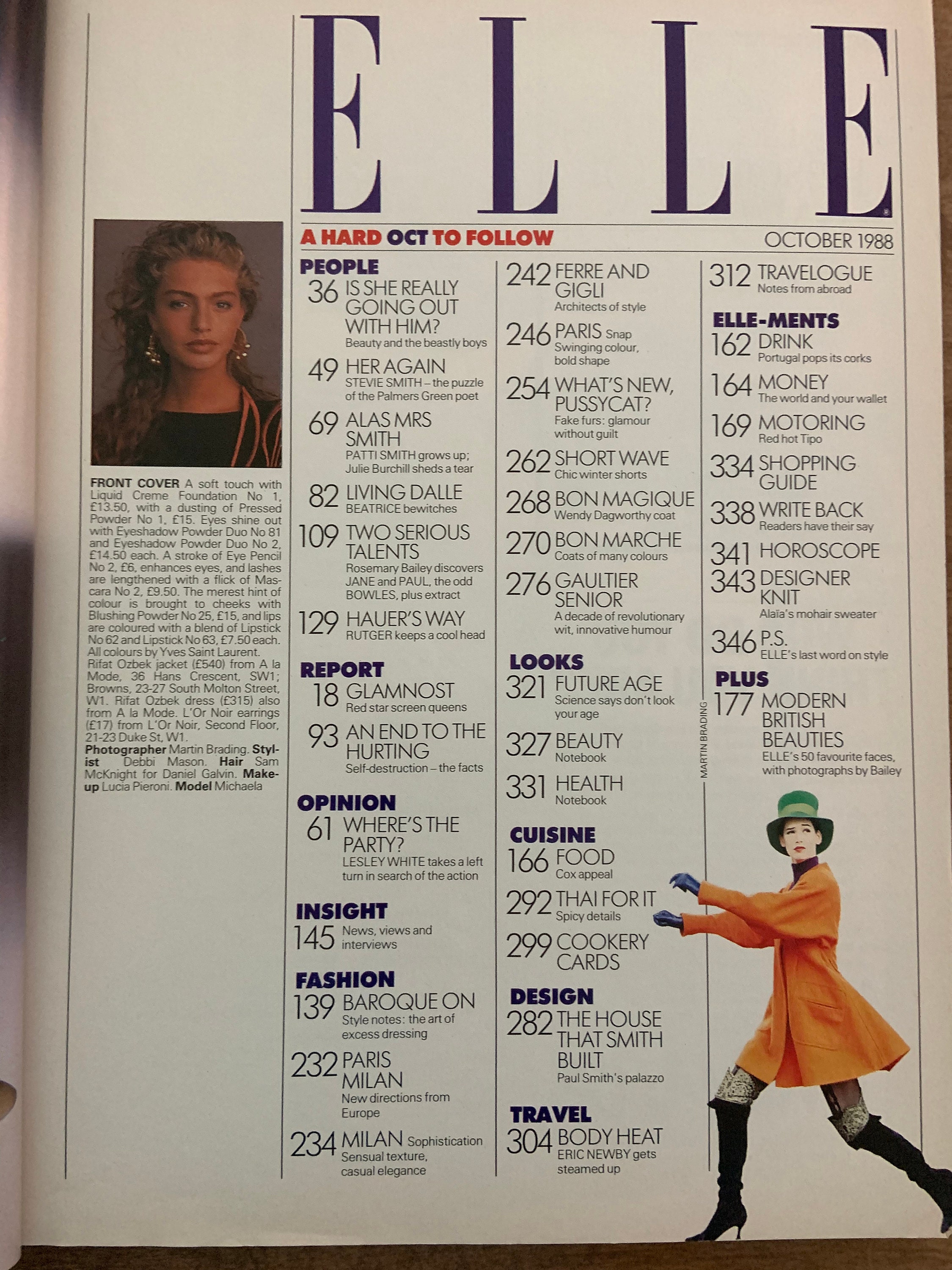 Vintage Elle Magazine October 1988 British - Etsy