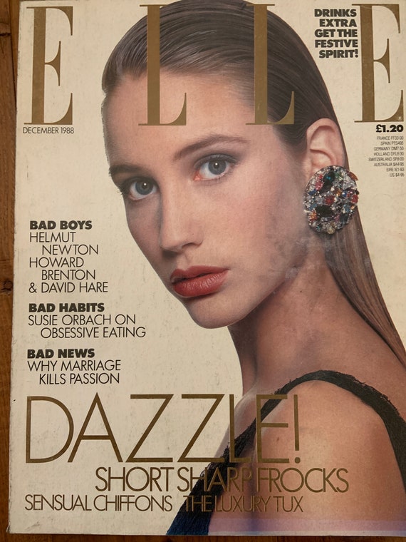Vintage Elle Magazine December 1988 | Etsy