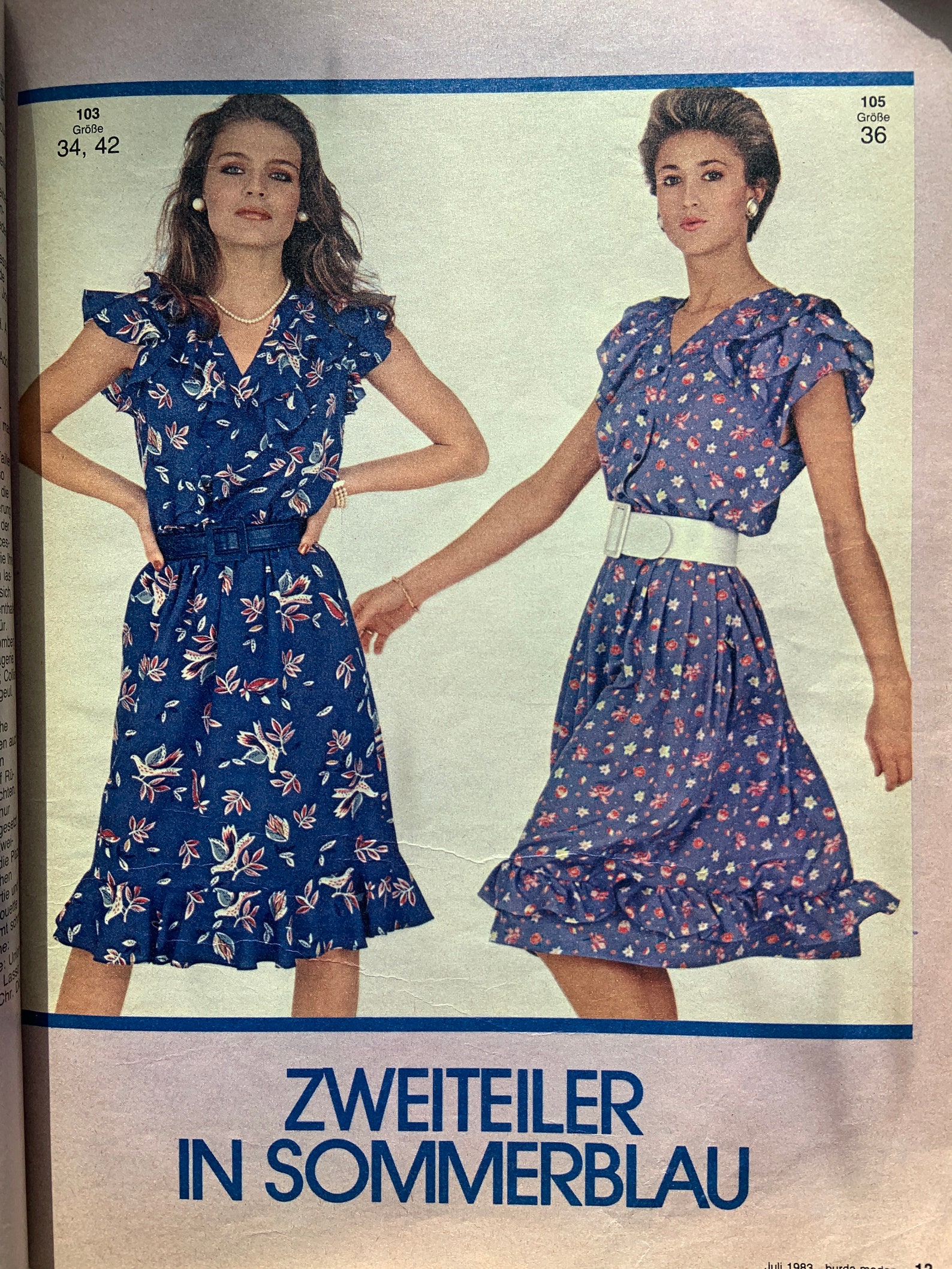 Vintage Burda Moden July 1983 - Etsy