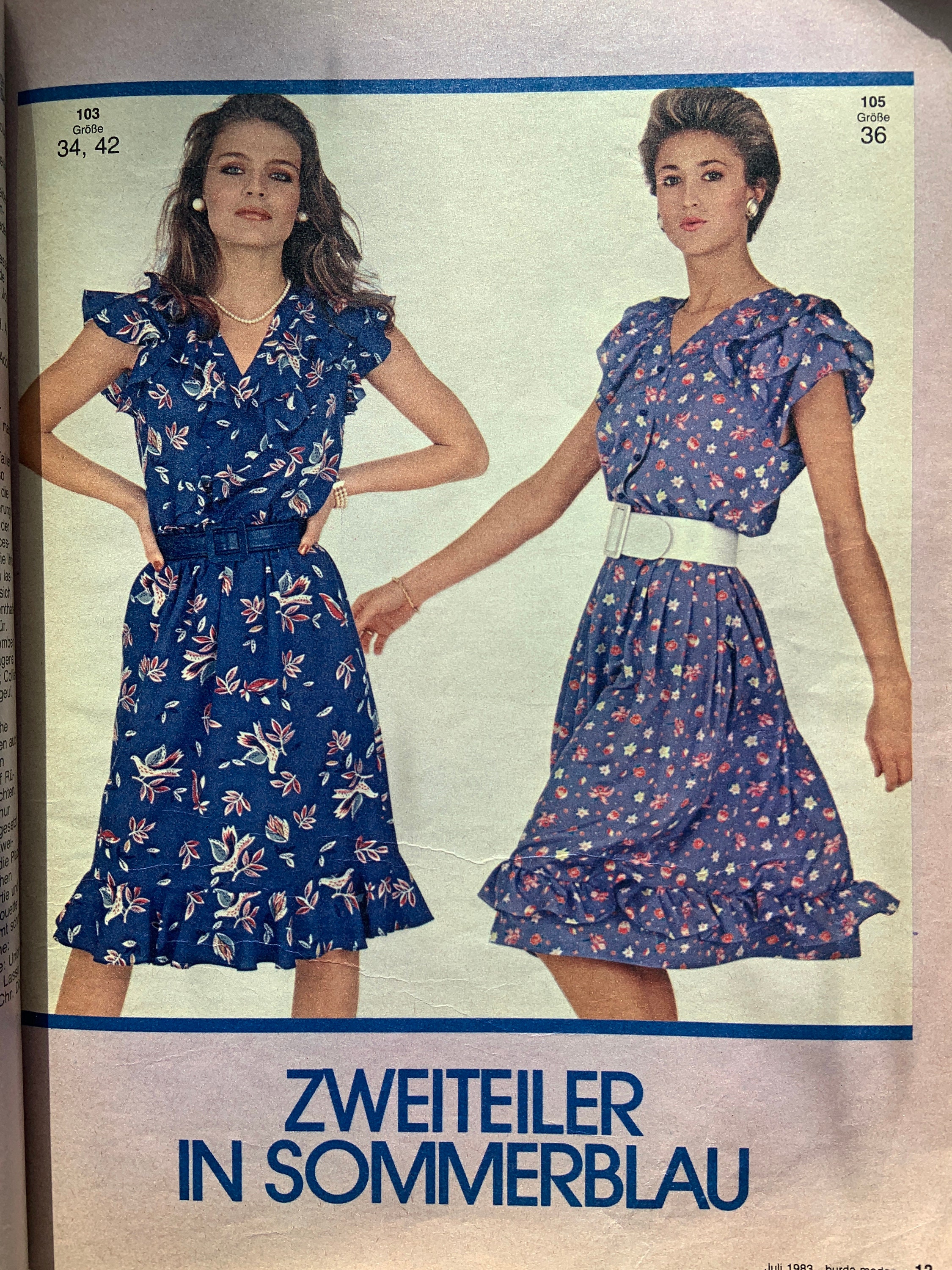 Vintage Burda Moden July 1983 - Etsy