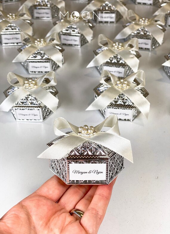Personalized Silver Favor Boxes Favor Boxes – It's A Favor