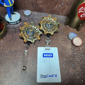 Fallout Inspired Badge Reel Vault Tec Vault Door Retractable ID Card ...