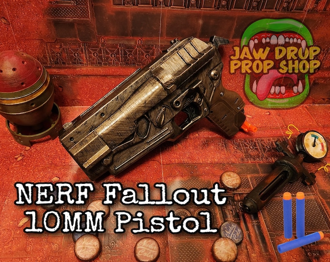 NERF Fallout 10mm Pistol Prop for Cosplay Working Dart Blaster Video ...
