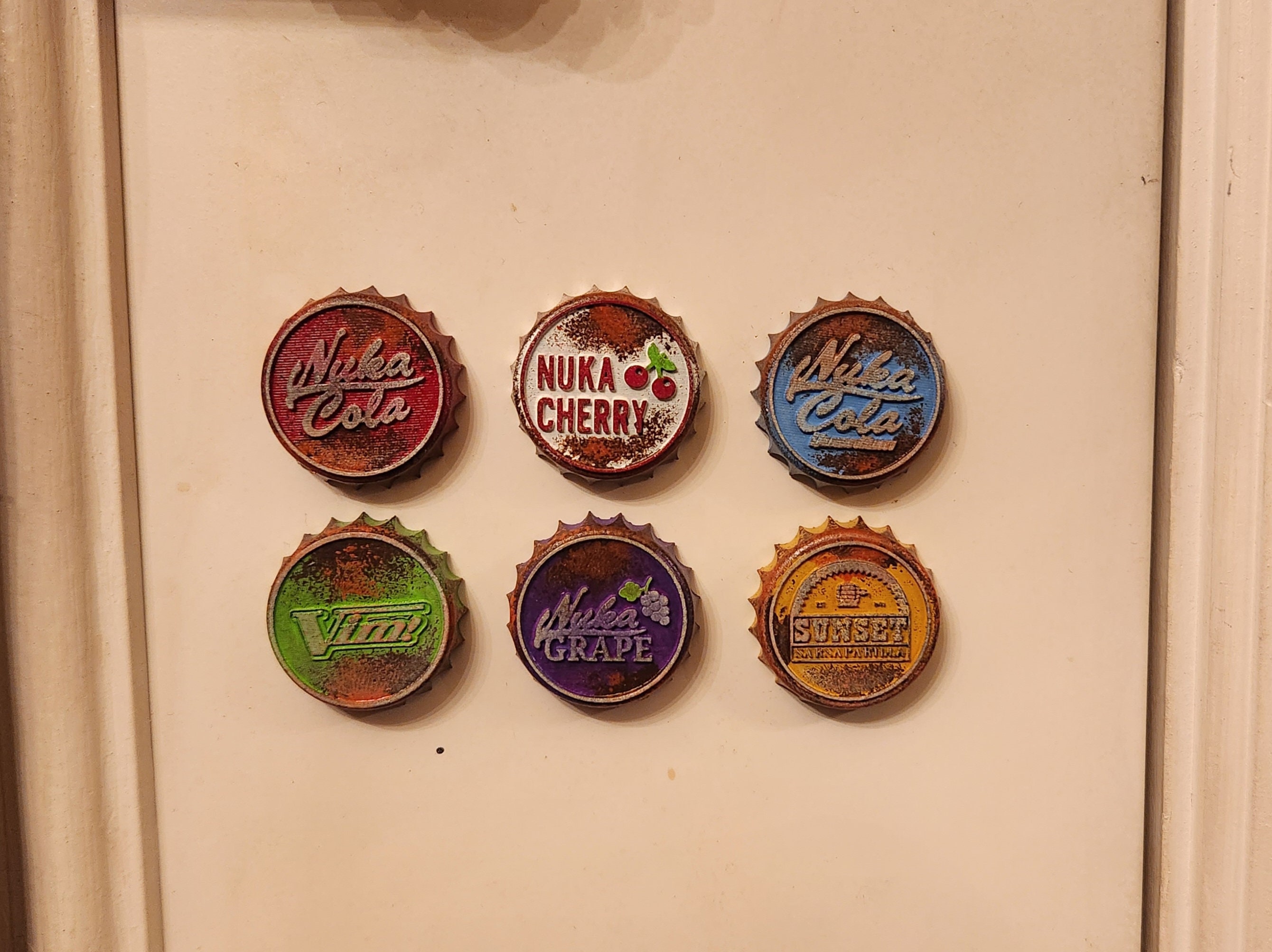 Nuka Cola Bottle Cap Magnet Set for Fallout Fans and Cosplayers 6 ...