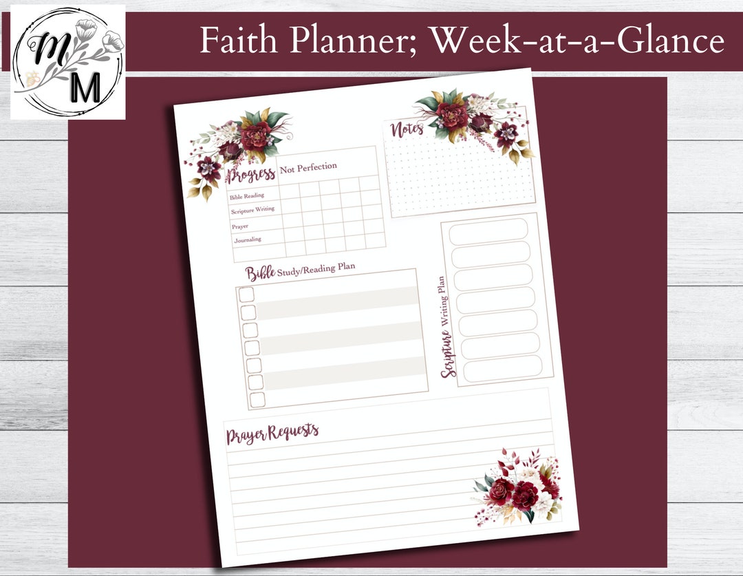 Weekly Faith Planner Page, Printable, Fits Big Happy Planner, From the ...