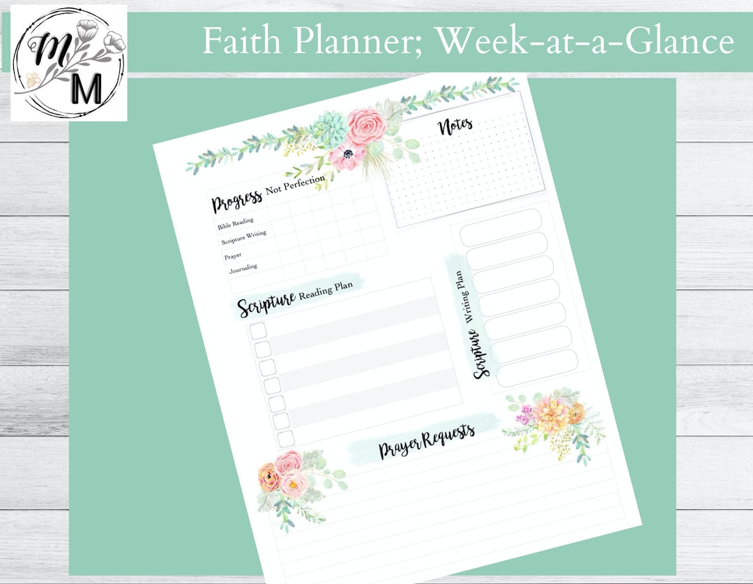 Weekly Faith Planner Page, Fits Big Happy Planner, Scripture Writing ...