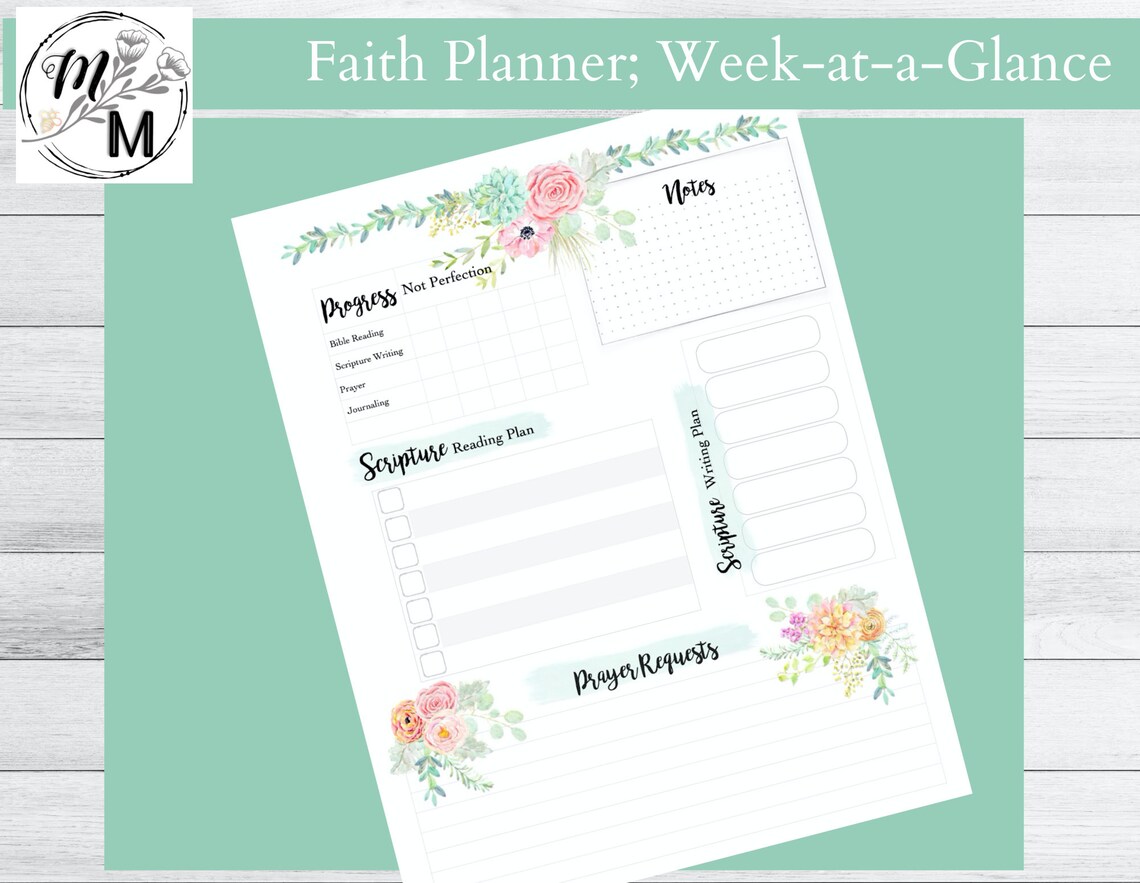 Weekly Faith Planner Page, Fits Big Happy Planner, Scripture Writing ...