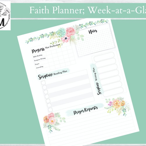 Weekly Faith Planner Page Fits Big Happy Planner Scripture - Etsy