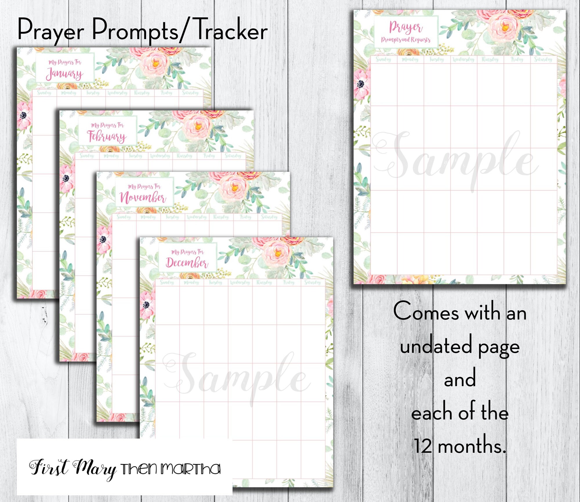 Faith Planner Kit, Printable Weekly Plan, Prayer Calendar, Scripture ...