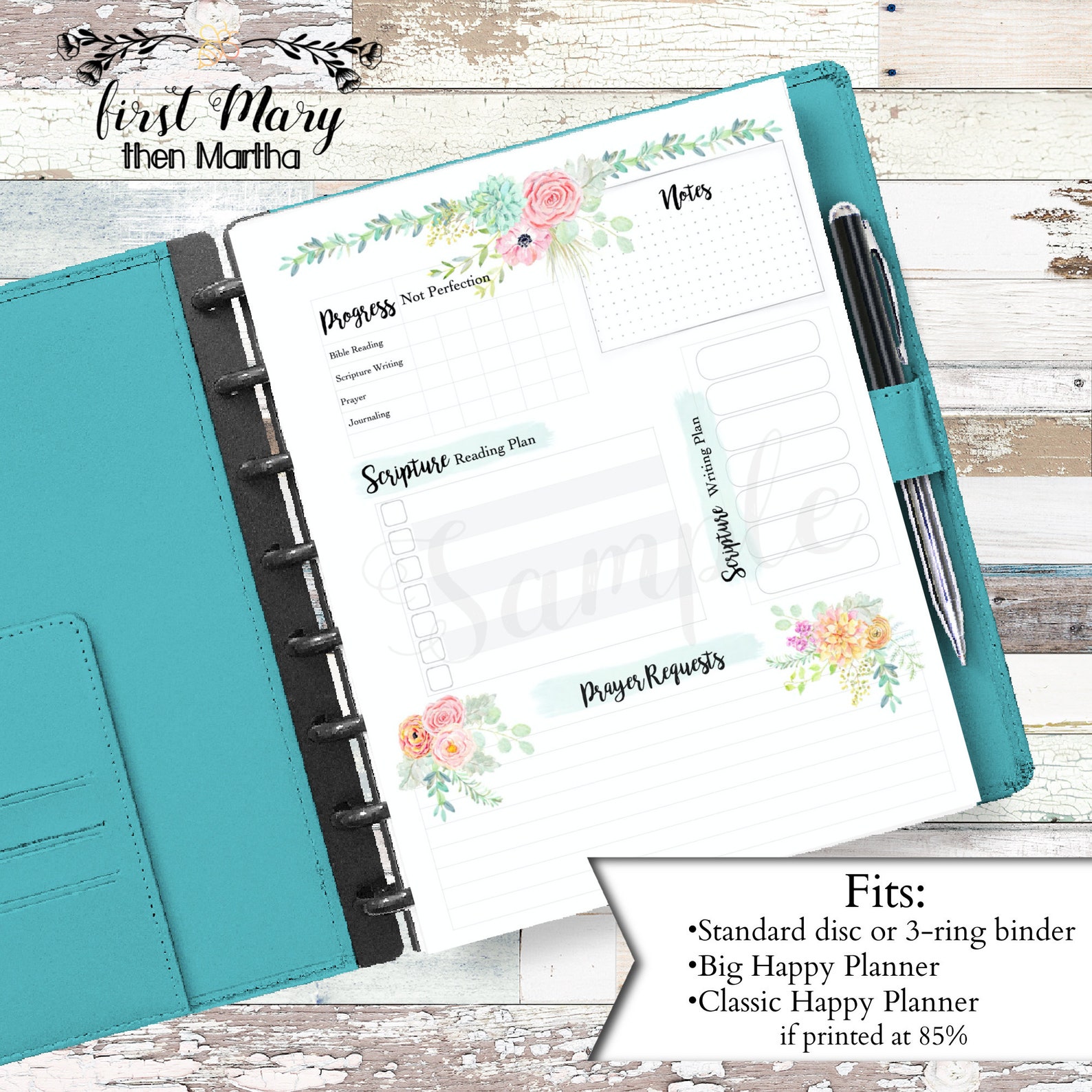 Weekly Faith Planner Page, Fits Big Happy Planner, Scripture Writing ...