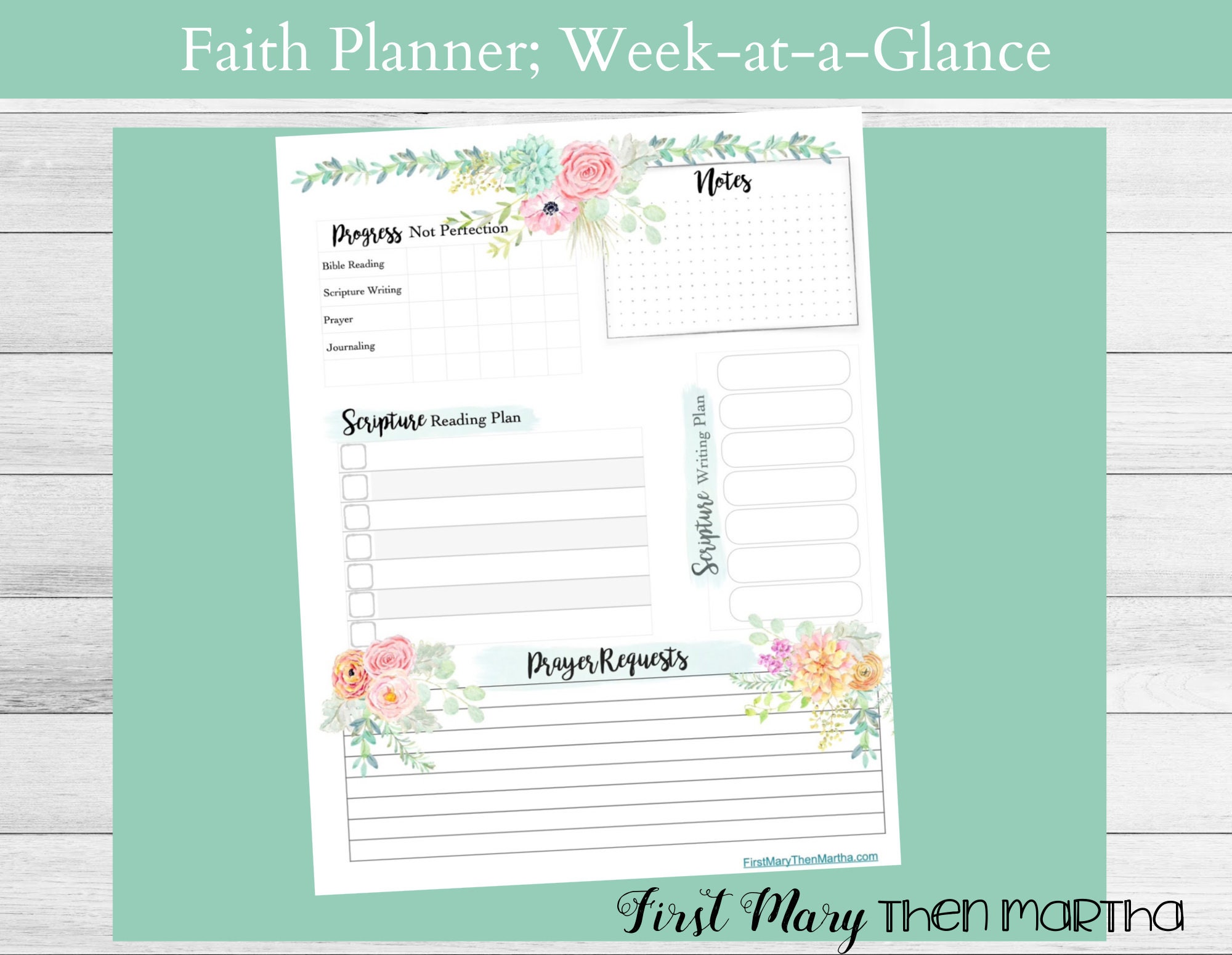 Weekly Faith Planner Page fits Big Happy Planner scripture | Etsy