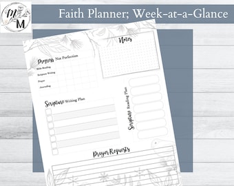 Weekly Faith Planner Page, Fits Big Happy Planner, Scripture Writing ...