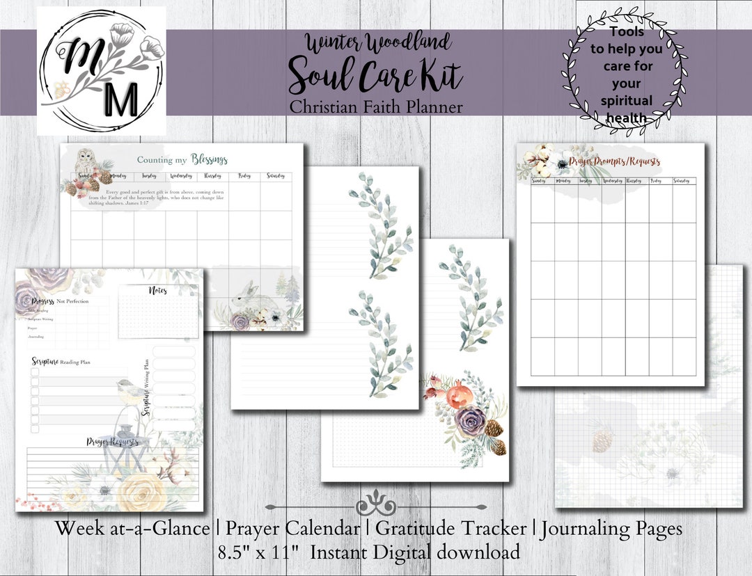 Faith Planner Kit (12 Months), Printable Weekly Plan, Prayer Calendar ...