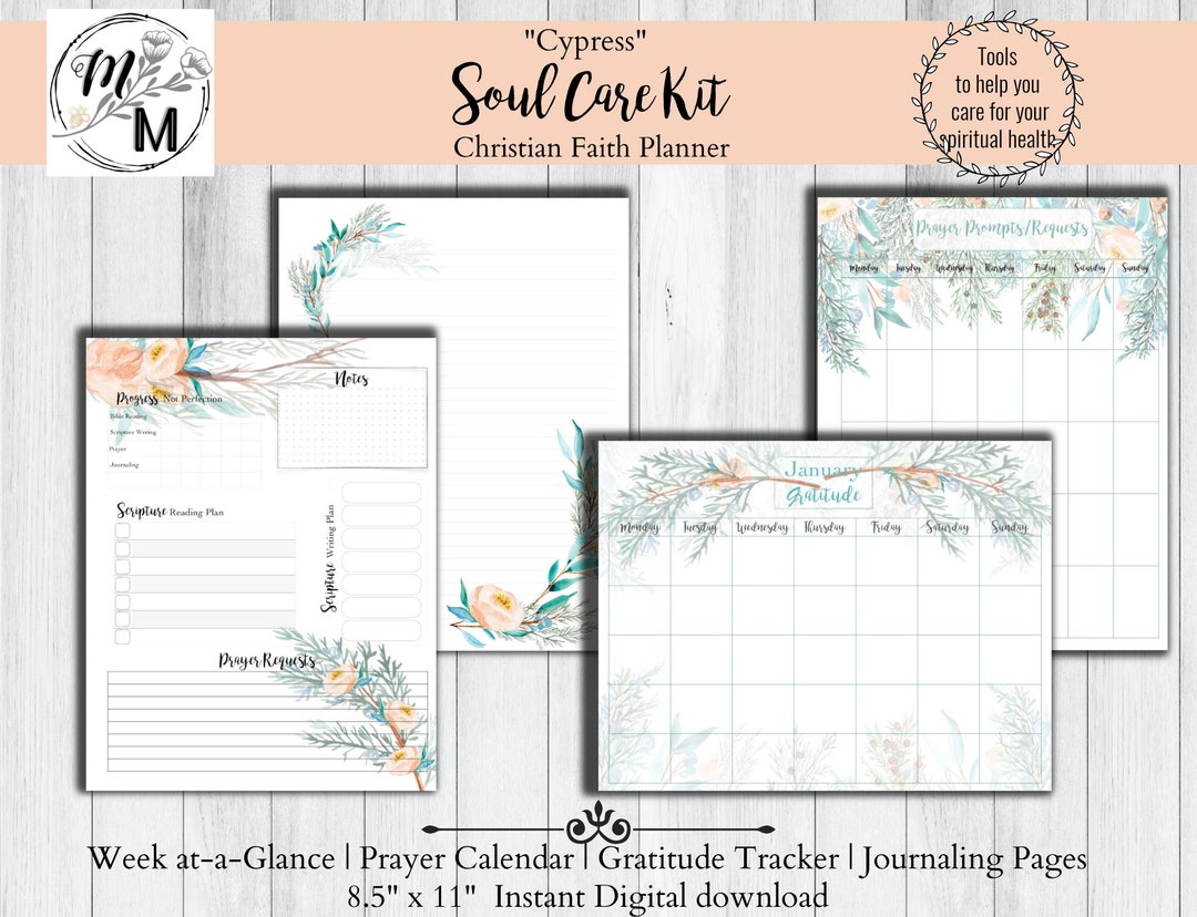 Faith Planner Kit (12 Month) Printable Weekly Plan, Prayer Calendar ...