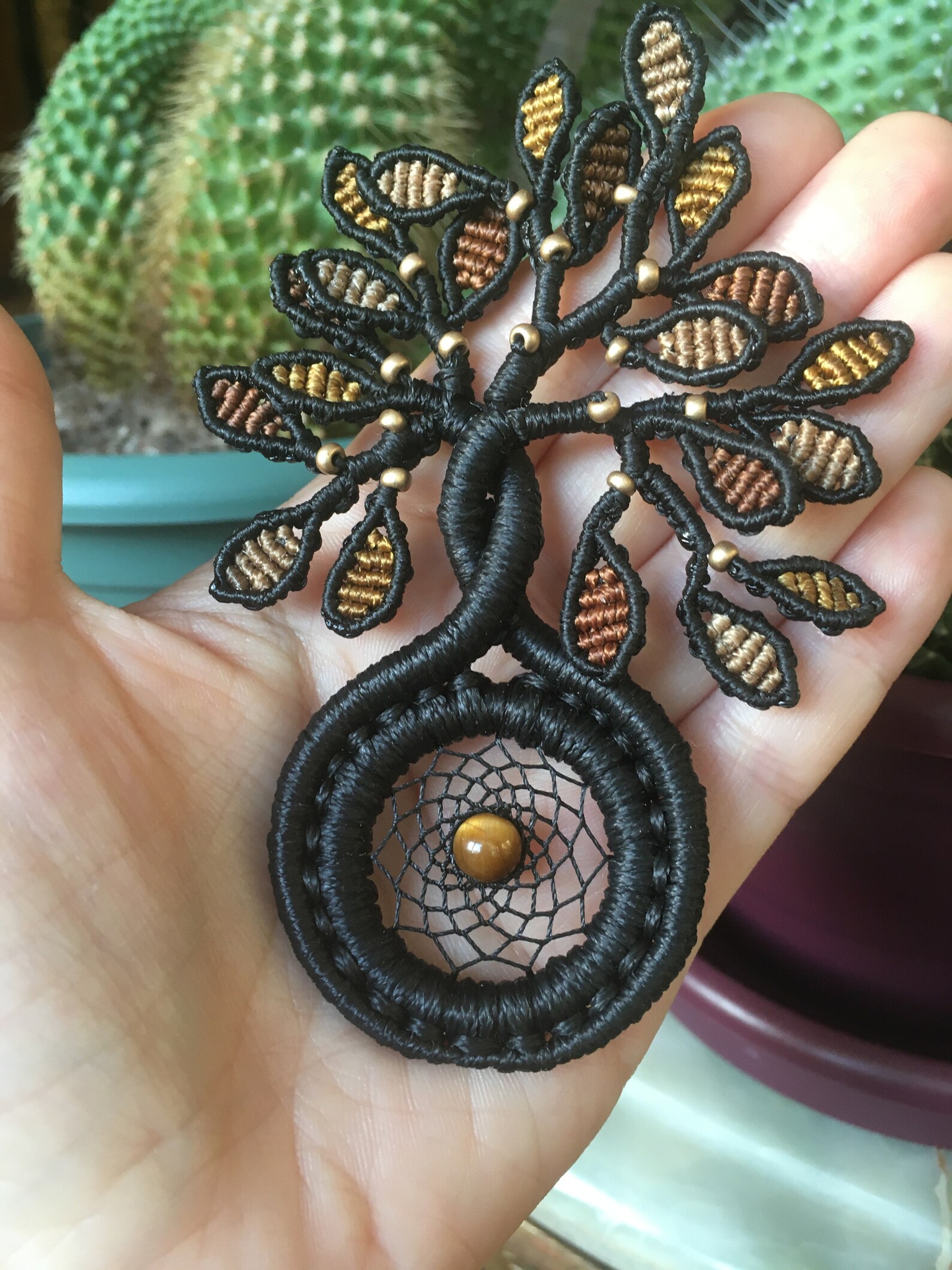 Tree of Life Macrame Necklace With Tiger's Eye Bead - Etsy