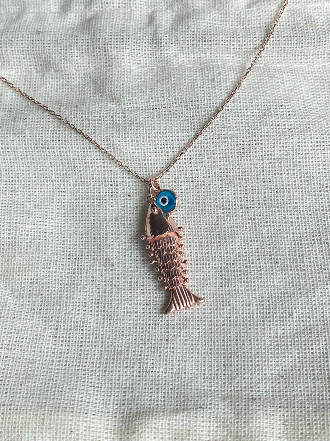 Rose Gold Fish Necklace: Sterling Silver Animal Pendant With Zircon - Etsy