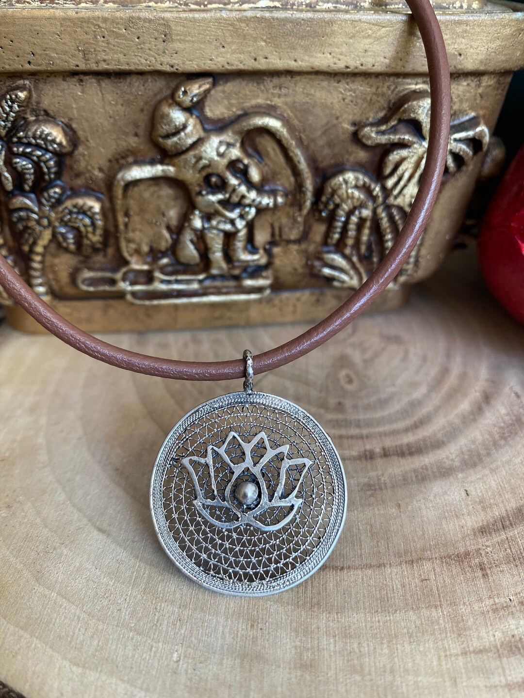 Sterling Silver Lotus Flower Necklace: Telkari Filigree Pendant - Etsy