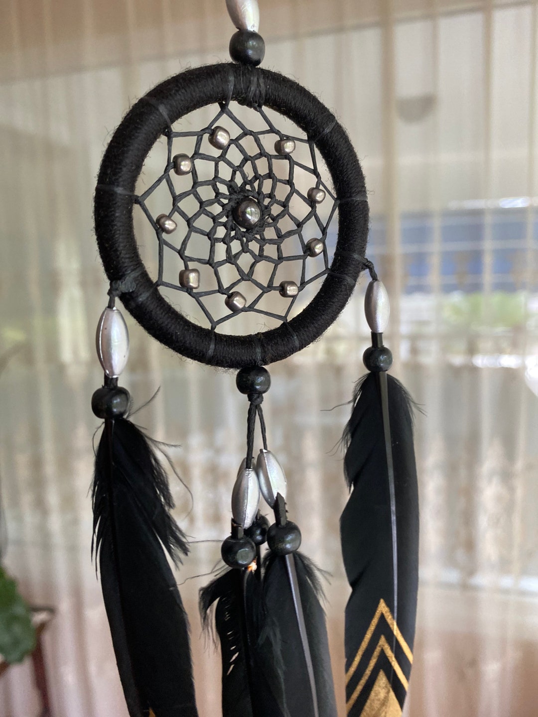 Black Mini Dreamcatcher for Car: Rear View Mirror Charm - Etsy