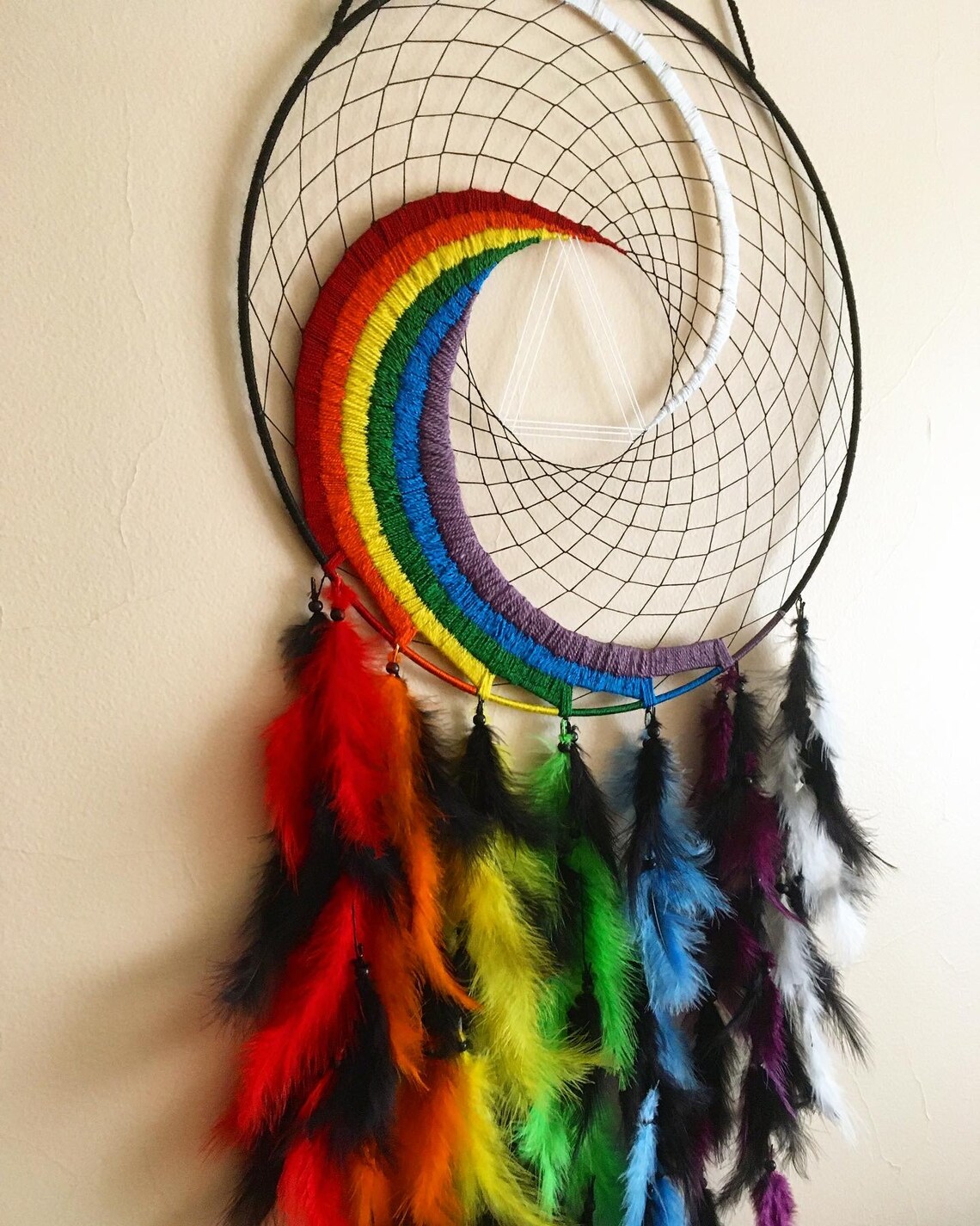 Rainbow Dreamcatcher Large Dreamcatcher Native American Wall | Etsy