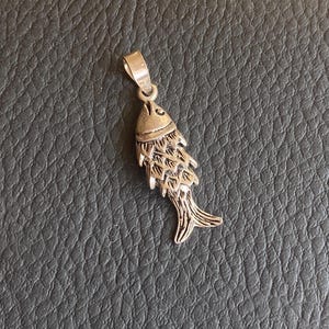 925 Sterling Silver Movable Fish Necklace, Articulated Salmon Fish ...