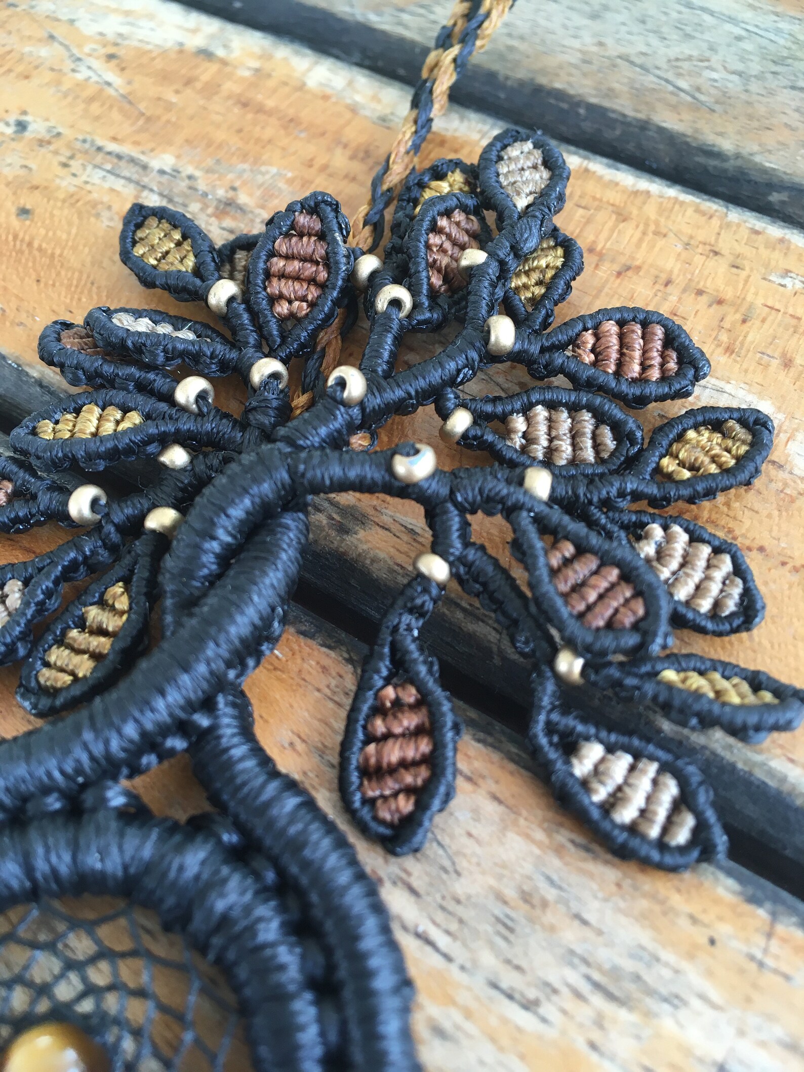 Tree of Life Macrame Necklace With Tiger's Eye Bead Healing Crystal ...