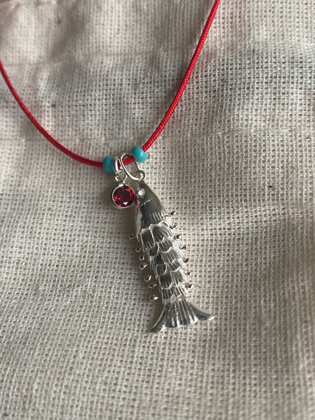 Sterling Silver Movable Fish Necklace: Articulated Pendant With Zircon ...