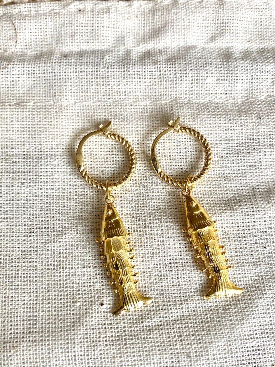 3D Movable Fish Dangle Earrings: Sterling Silver or Gold Plated - Etsy