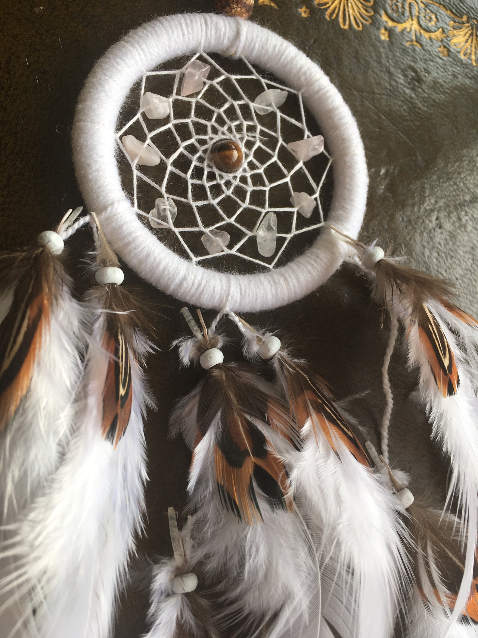 Mini White Quartz Dream Catcher Crystal Car Hanging Rear | Etsy