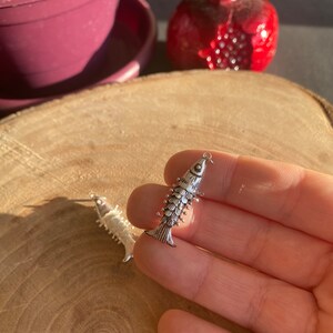 3D Movable Fish Sterling Silver Pendant, Silver Fish Pendant, 925 ...