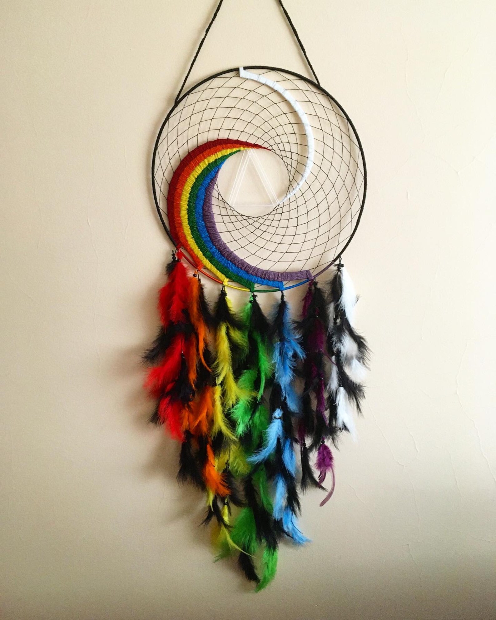 Rainbow Dreamcatcher Large Dreamcatcher Native American Wall | Etsy