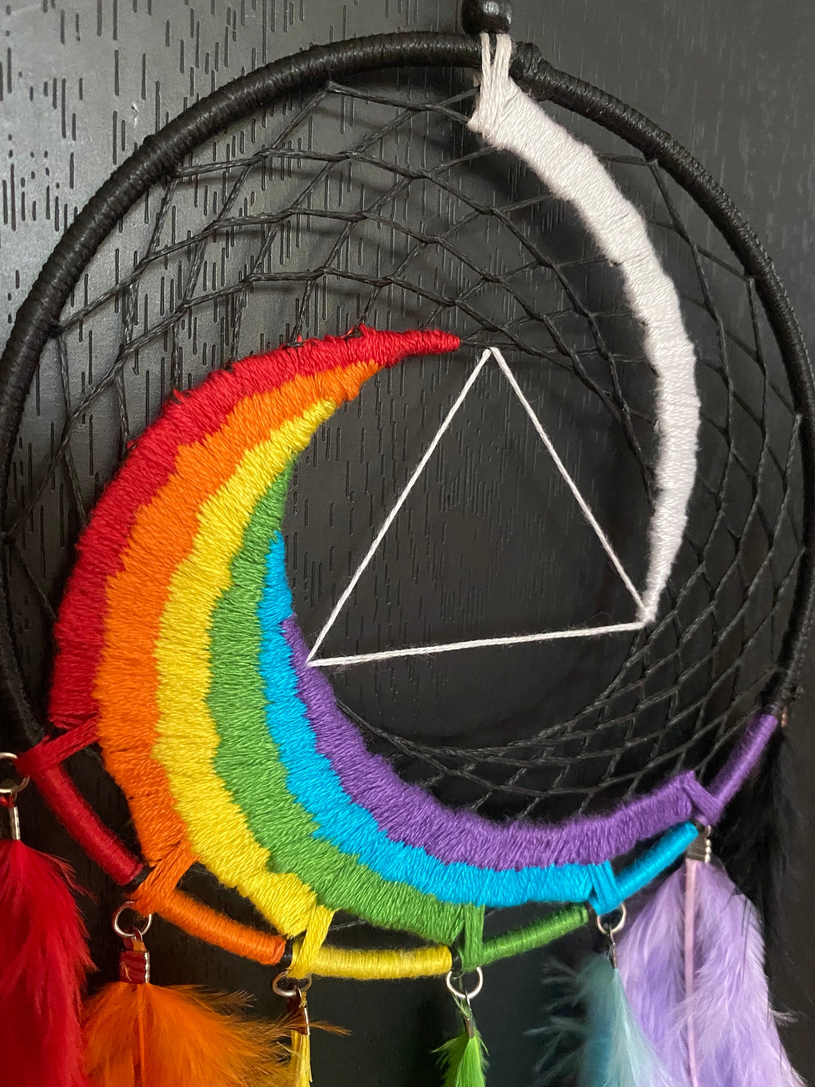 Pink Floyd Inspired Dreamcatcher: Rainbow Feather Nursery Decor - Etsy
