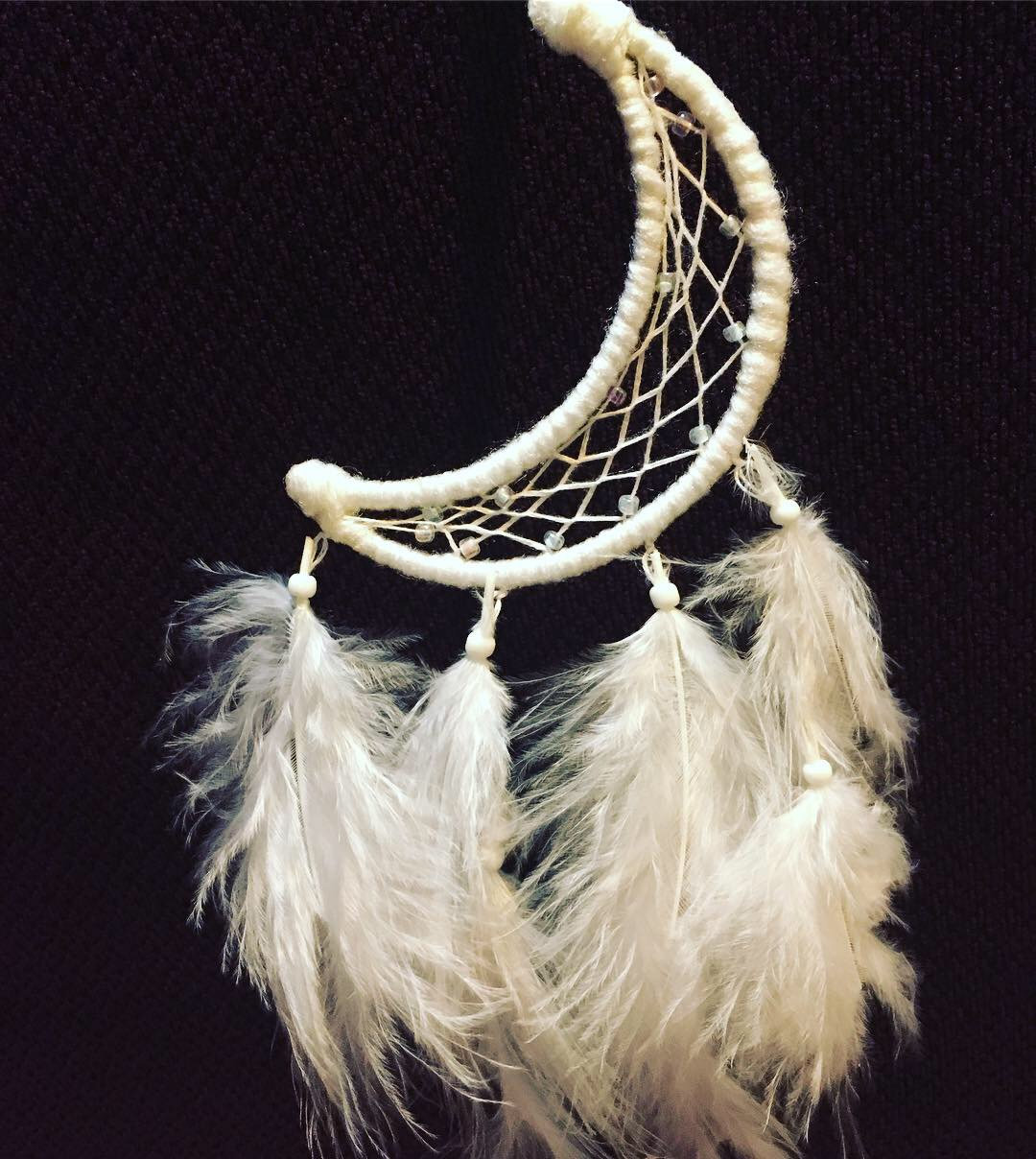 White Moon Dreamcatcher Rear View Mirror Charm Car Hanger | Etsy