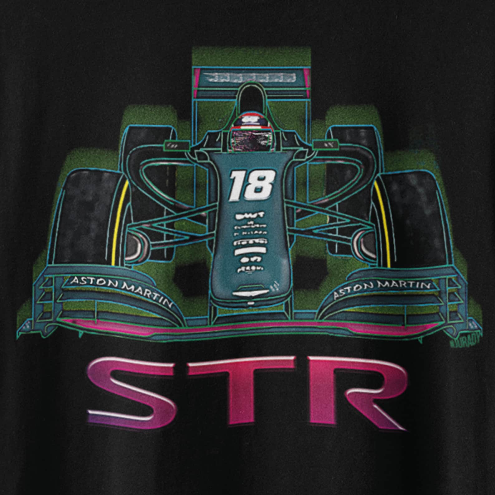 Lance Stroll F1 T-shirt: Aston Martin Racing Art Tee - Etsy