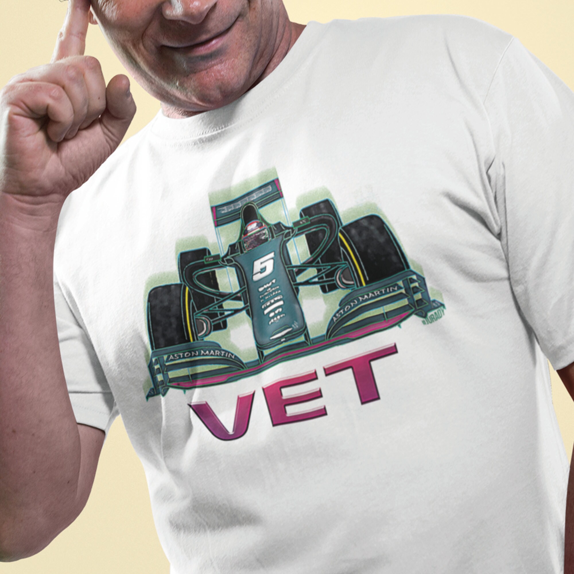 Sebastian Vettel Shirt: Aston Martin Racing F1 Art Tee - Etsy