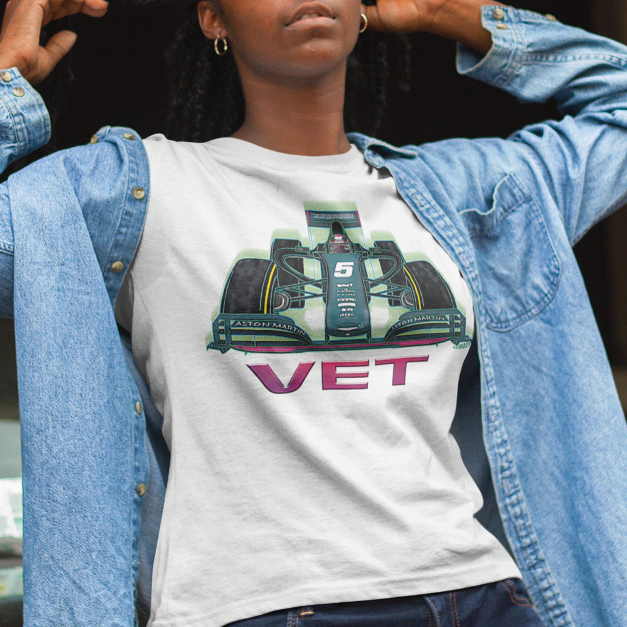 Sebastian Vettel Shirt: Aston Martin Racing F1 Art Tee - Etsy