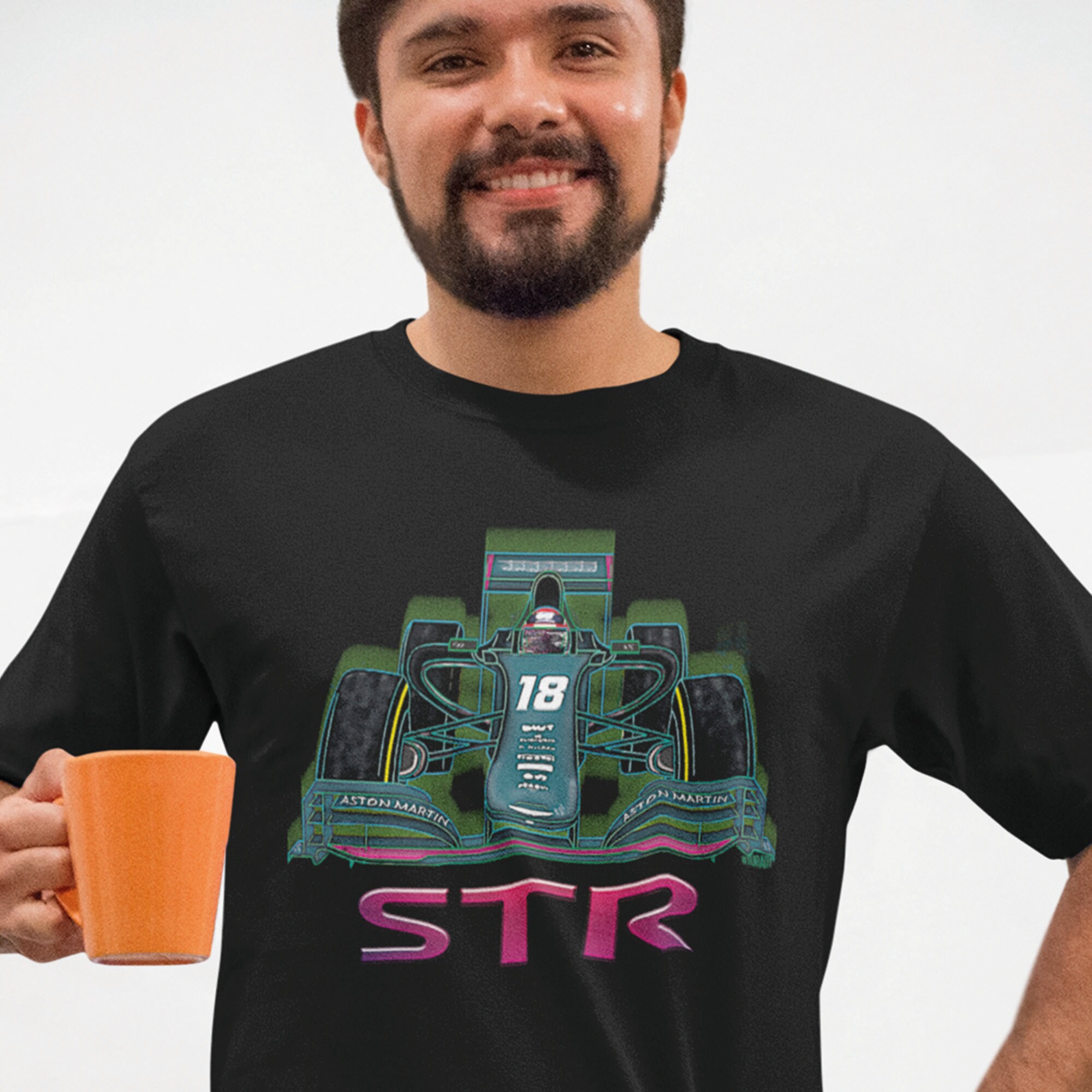 Lance Stroll F1 T-shirt: Aston Martin Racing Art Tee - Etsy