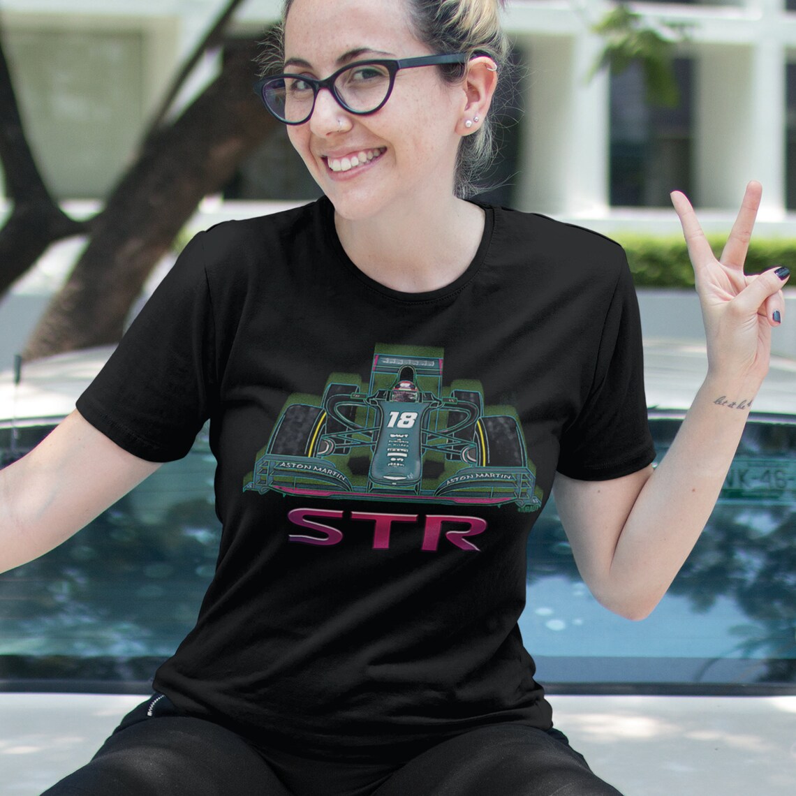 Lance Stroll F1 T-shirt: Aston Martin Racing Art Tee - Etsy