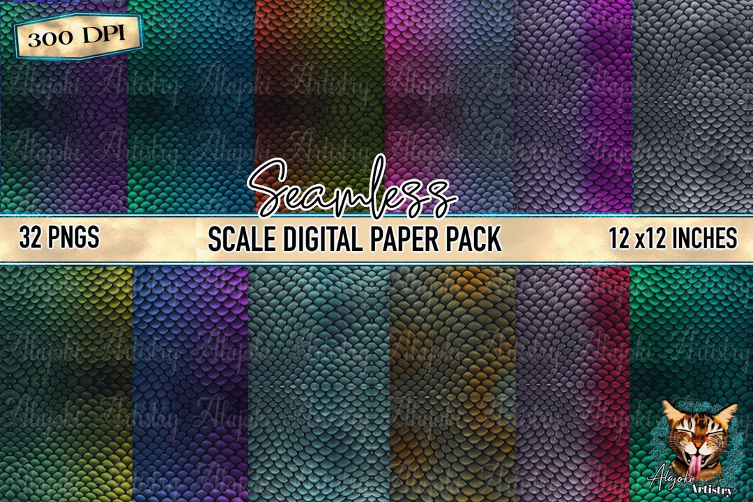 Dragon Scale - Seamless Digital Paper Pack - Etsy