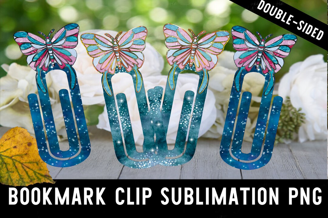 Stained Glass Butterfly - Sublimation Paper Clip Bookmark PNG - Etsy